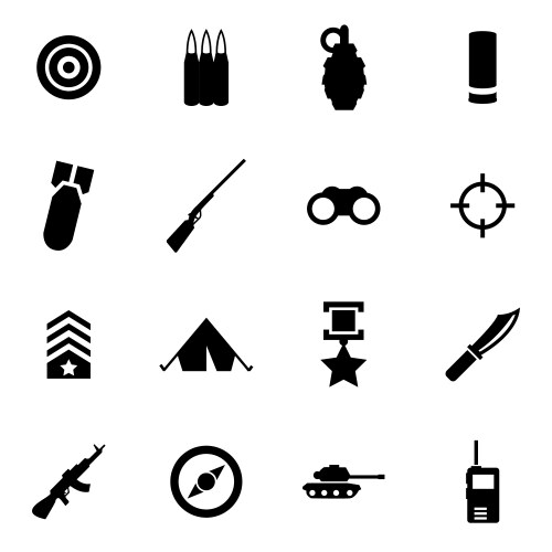 Army military isometric elements set Royalty Free Vector