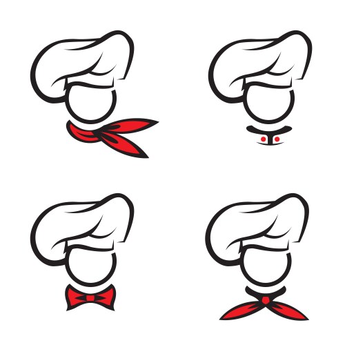 Set of chef hats Royalty Free Vector Image - VectorStock