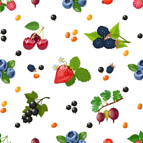 Watercolor berries pattern Royalty Free Vector Image