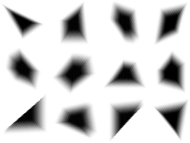 Halftone Triangle Pattern Reprographic Technique Vector Image