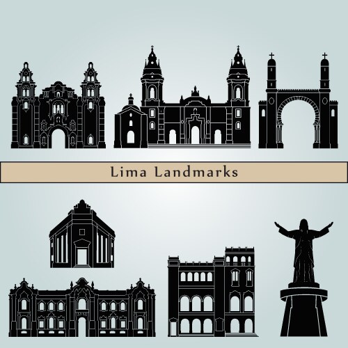 Lima peru city skyline silhouette Royalty Free Vector Image