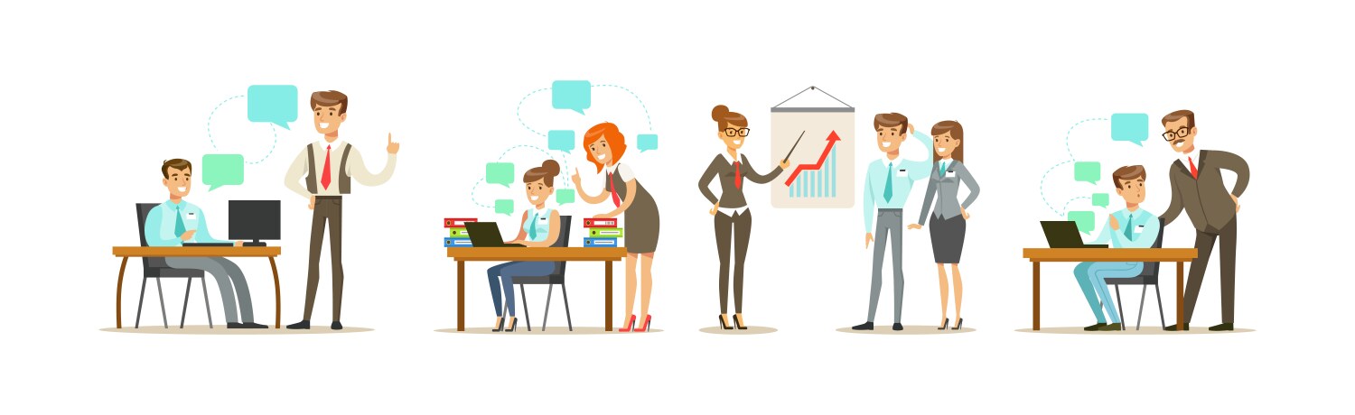 People team office worker character communicate Vector Image