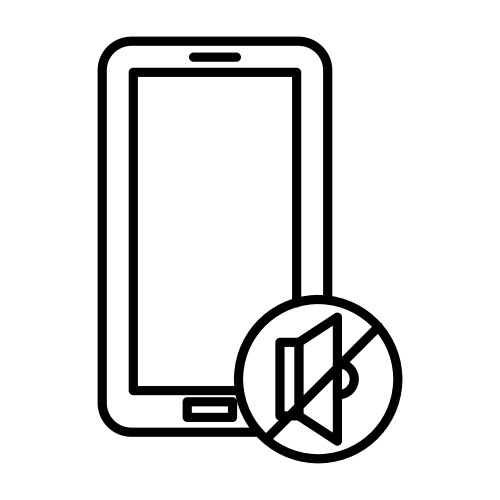 Silent phone icon linear logo mark in black Vector Image