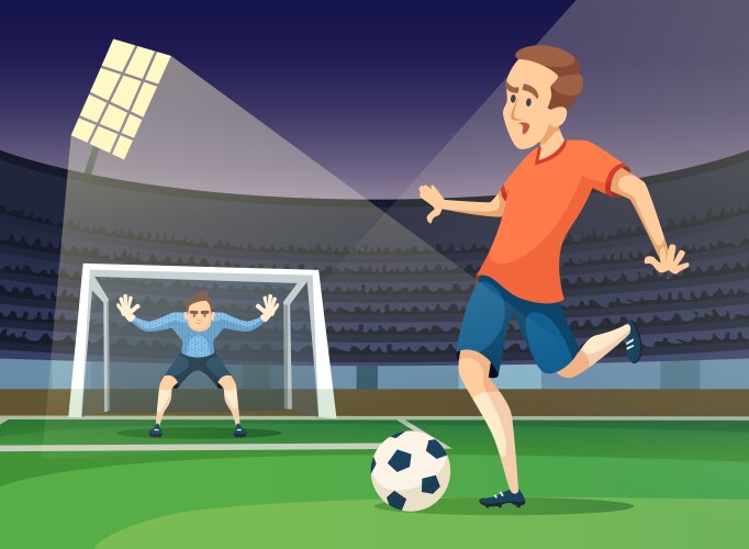 Soccer characters playing football isolated sport Vector Image
