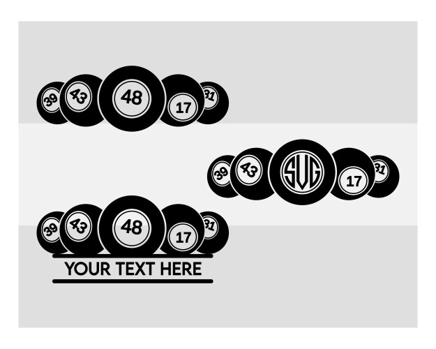 Bingo ball svg silhouette Royalty Free Vector Image