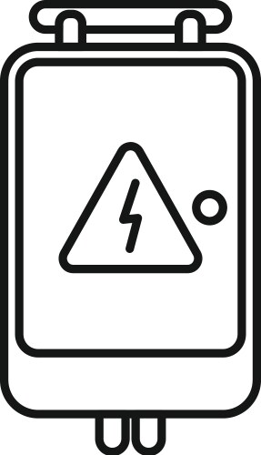 Green electric box with warning sign showing high Vector Image