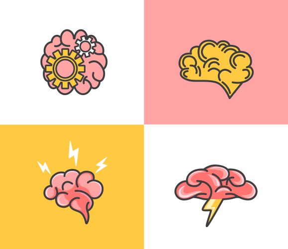 Time to think creative brain idea concept Vector Image