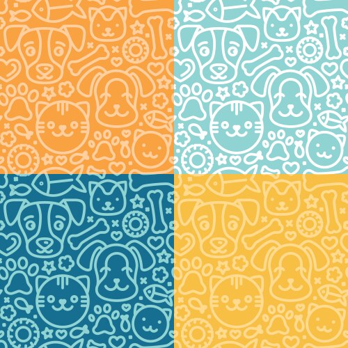Seamless wallpaper pattern set of six colors Vector Image