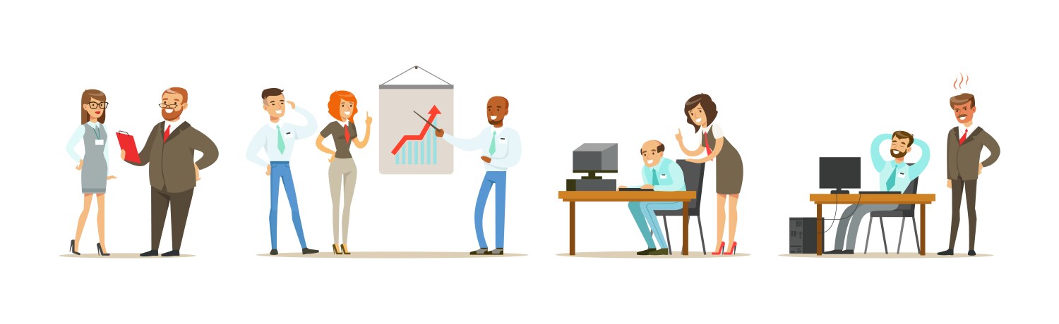 People team office worker character communicate Vector Image