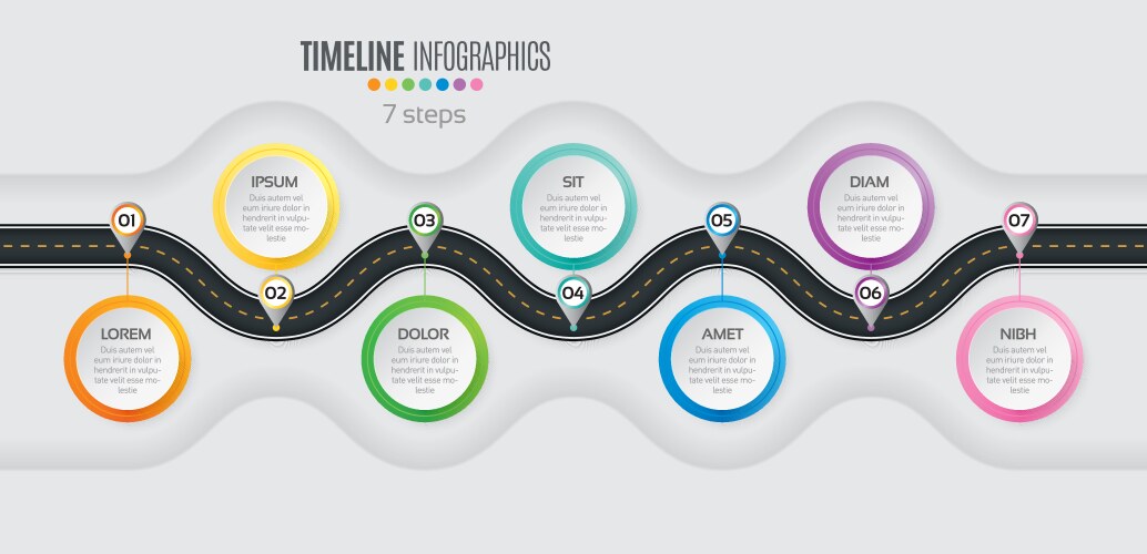 Road to Success Timeline Royalty Free Vector Image