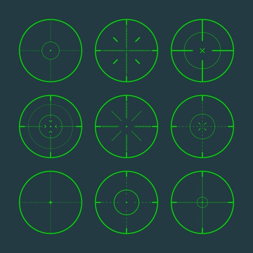 Optical sight isometric blueprints Royalty Free Vector Image