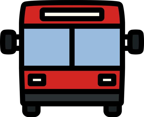 Cartoon city bus front view Royalty Free Vector Image