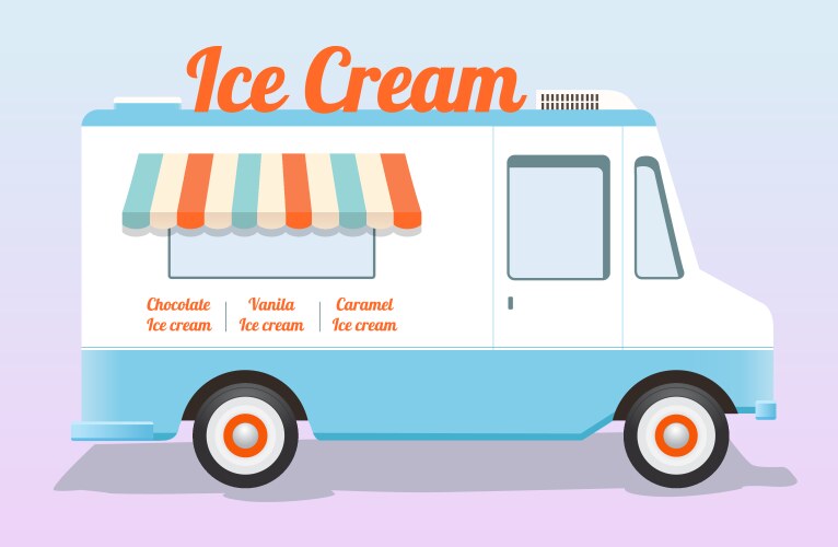 Ice cream truck cartoon Royalty Free Vector Image