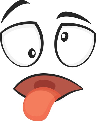 Cartoon face scared character emotion Royalty Free Vector