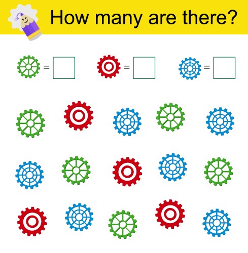 Math activity for children how many Royalty Free Vector