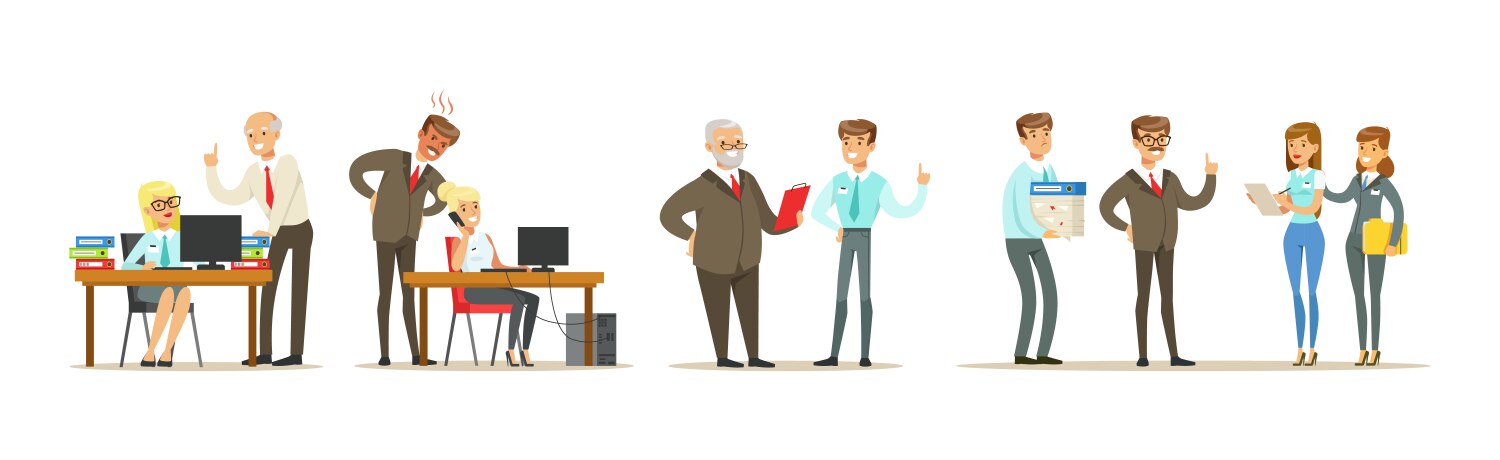 People team office worker character communicate Vector Image