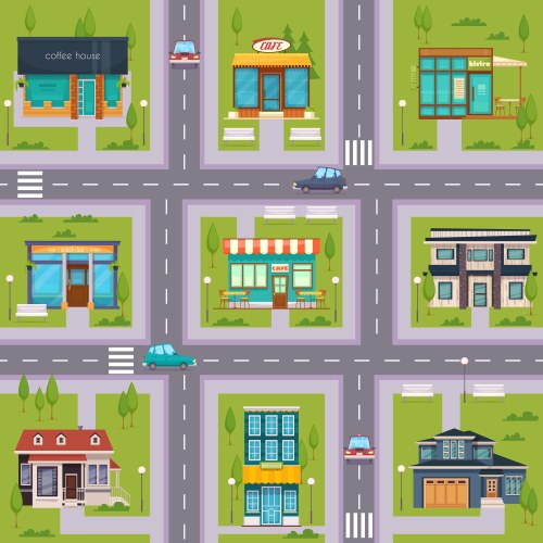 Map of suburb Royalty Free Vector Image - VectorStock