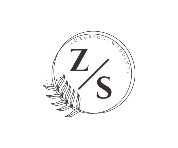 Zs initials letter wedding monogram logos Vector Image
