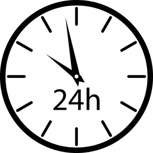 24 hour military clock template Royalty Free Vector Image