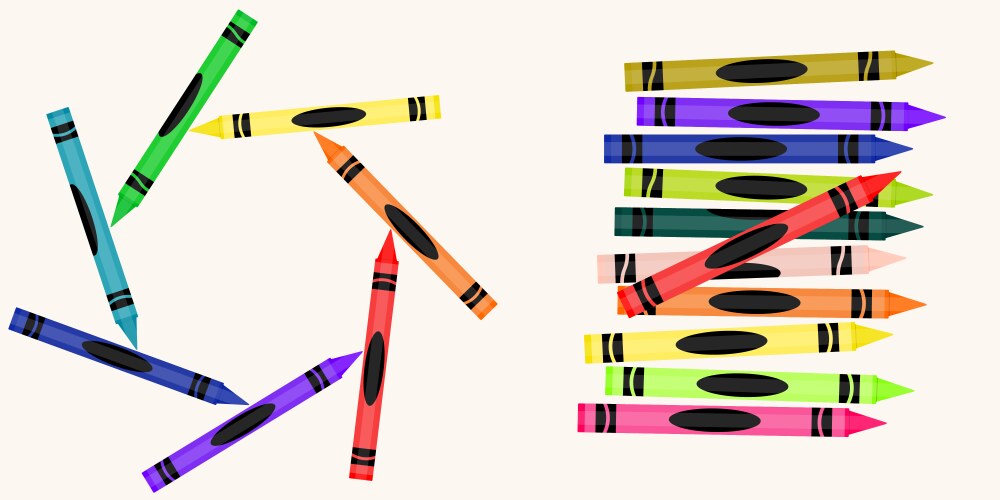 Colorful wax crayon frame education Royalty Free Vector