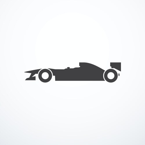 Formula 1 red racing car side view icon Royalty Free Vector