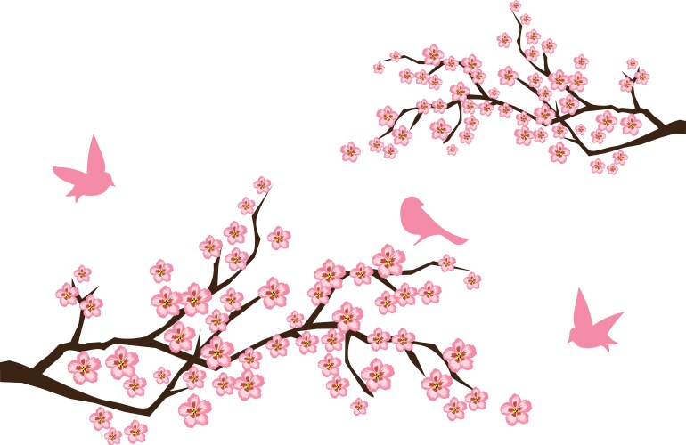 Abstract background with sakura Royalty Free Vector Image