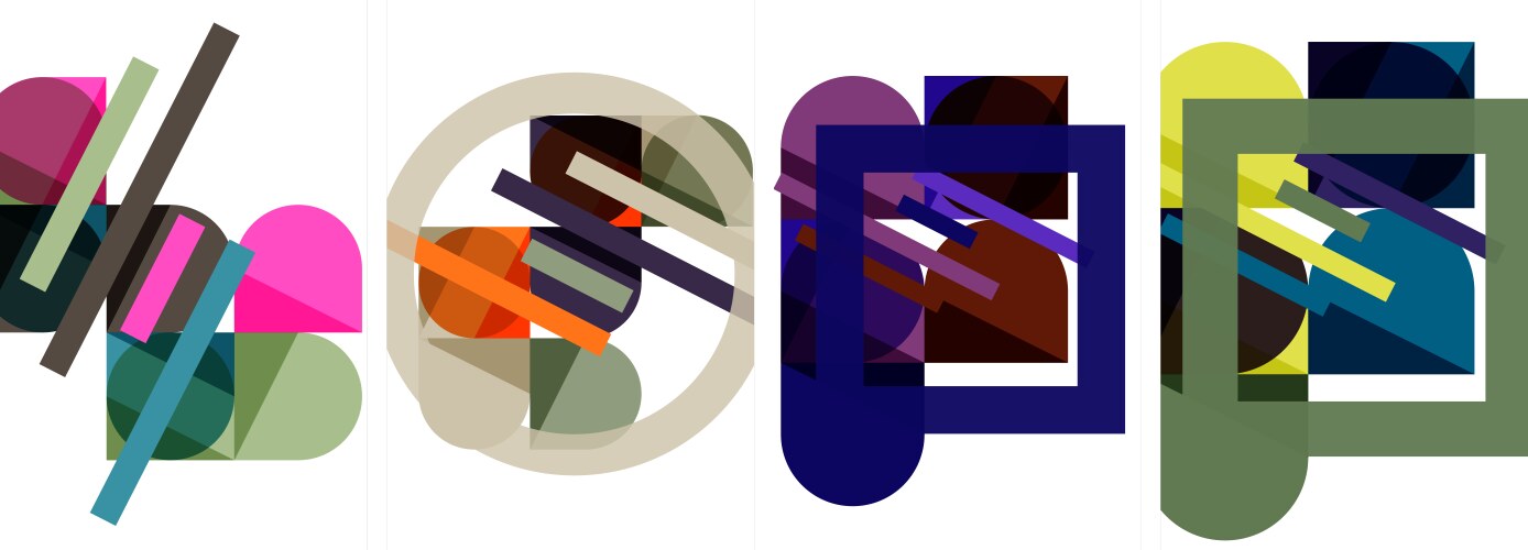 Square and round shape geometric poster set Vector Image