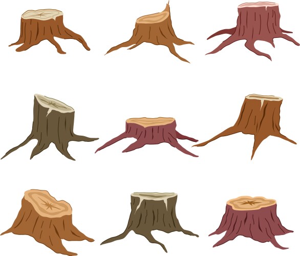 Stump wood log cartoon Royalty Free Vector Image