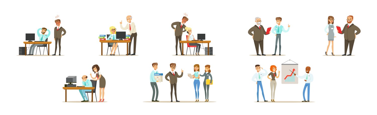 People team office worker character communicate Vector Image