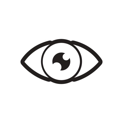 Human Eye Icon - Black and White Royalty Free Vector Image