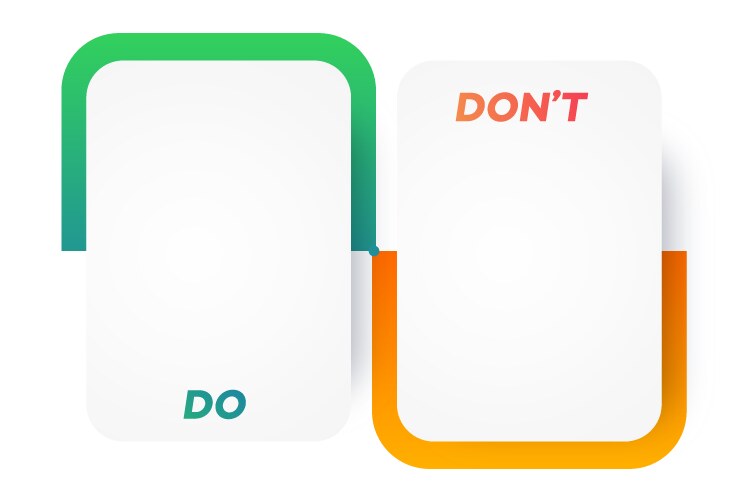 Do and dont infographic template Royalty Free Vector Image