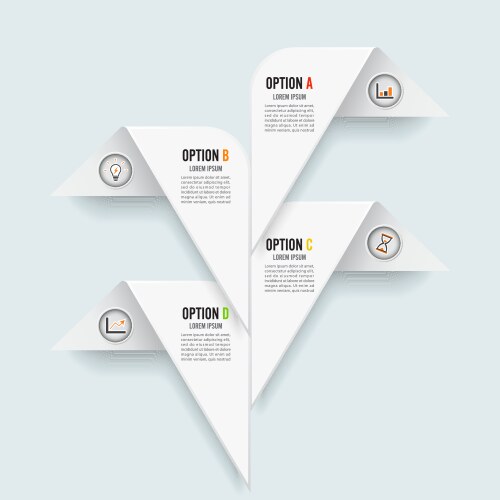 Infographic template with 3d paper label Vector Image