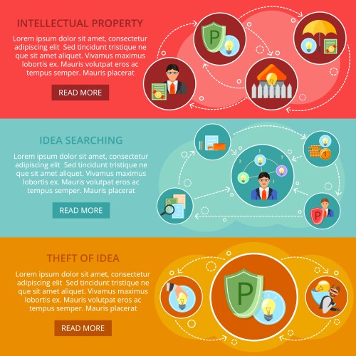 Intellectual property flat infographics Royalty Free Vector