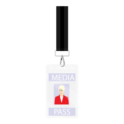 Media pass press id card Royalty Free Vector Image