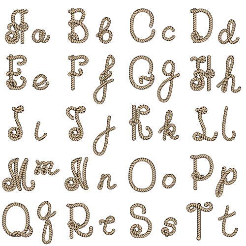 Alphabet Rope Letter Vector Images (over 930)