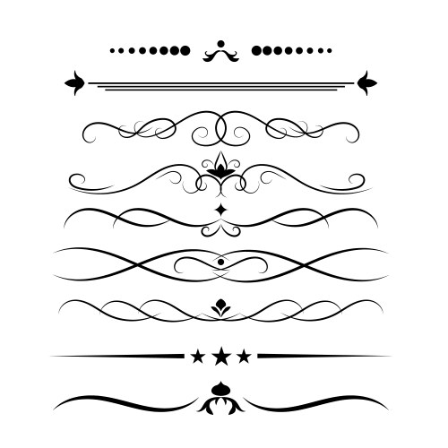 Decorative text dividers isolated Royalty Free Vector Image