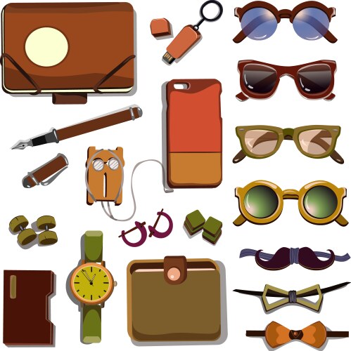 Fashion accessories set 4 Royalty Free Vector Image