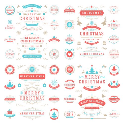Christmas labels and badges design elements Vector Image