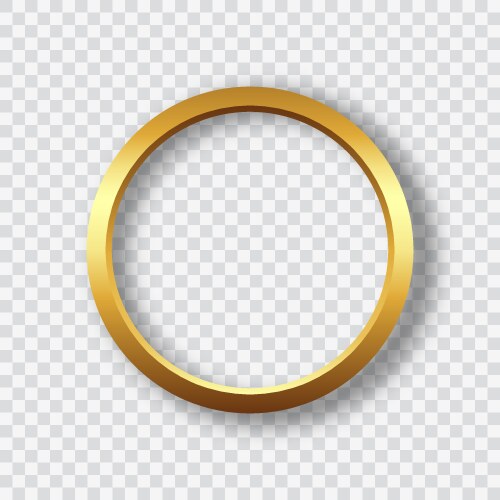 Gold ring on transparent background Royalty Free Vector
