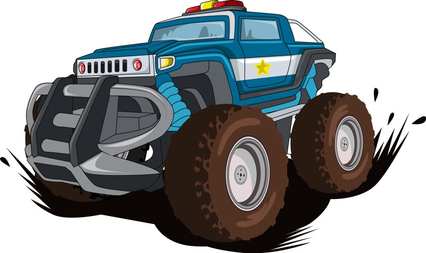 Cartoon monster truck Royalty Free Vector Image
