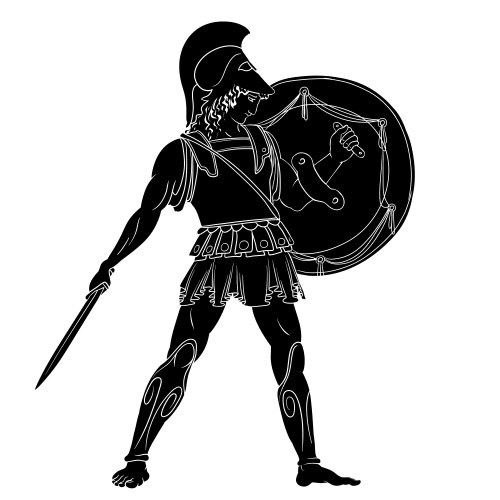 Ancient greek warrior Royalty Free Vector Image