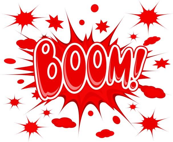 Cartoon boom Royalty Free Vector Image - VectorStock