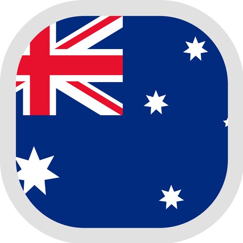 Australian flag in wind with word australia Vector Image
