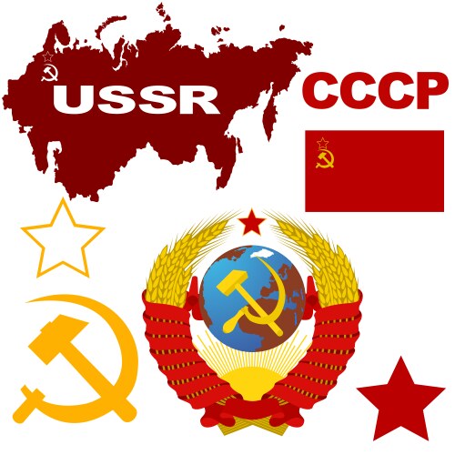 Ussr soviet union nostalgia travel famous symbols Vector Image