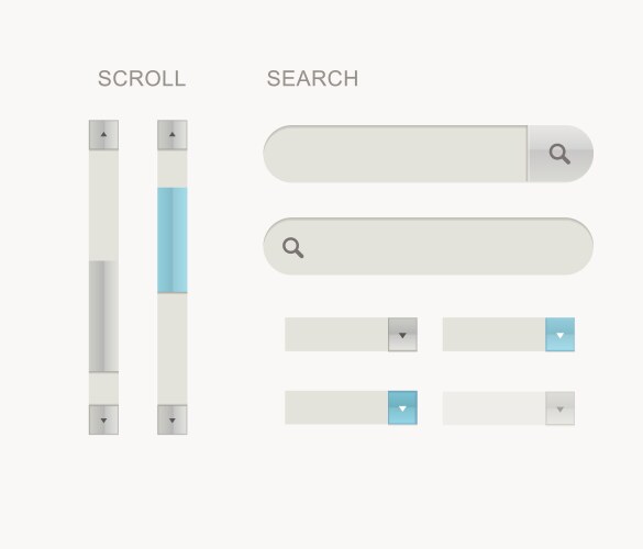 Mega ui for desktop or apps interface design Vector Image