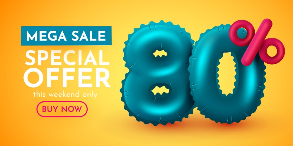 80 percent off discount creative composition Vector Image
