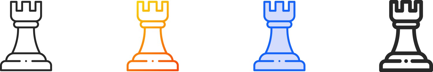 Bishop iconthin linear gradient blue stroke Vector Image