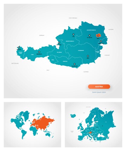 Stylized map austria Royalty Free Vector Image