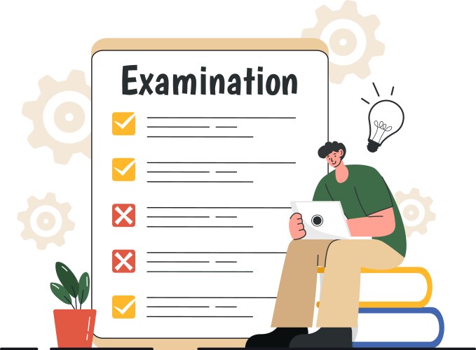Examination paper with online exam form papers Vector Image