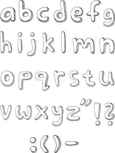 Calligraphy lettering script font a set hand Vector Image